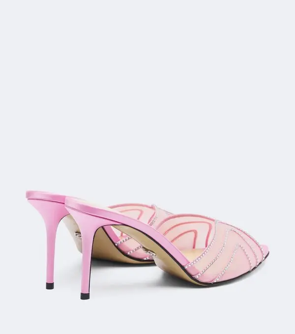 Mach & Mach Embellished Mesh Mules