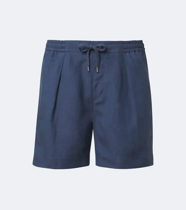 Ralph Lauren Purple Label Silk And Linen Shorts - Blue