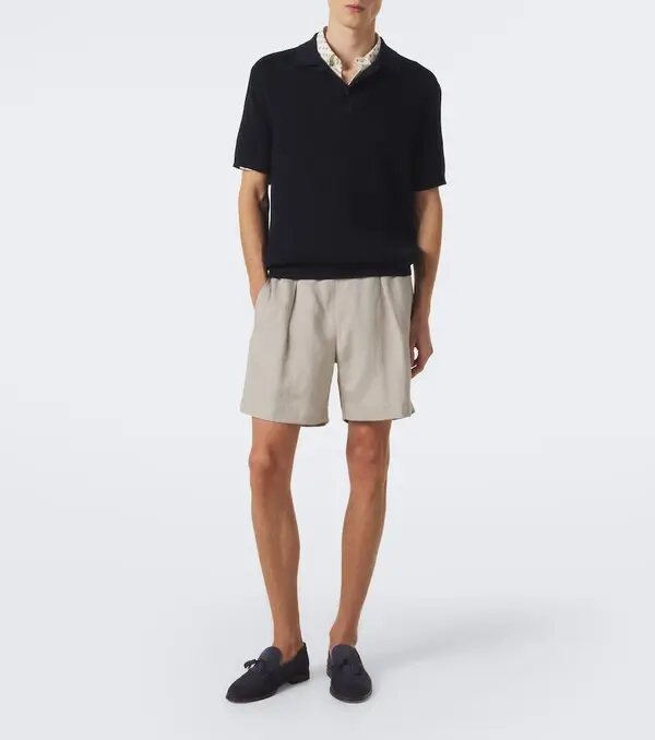 Ralph Lauren Purple Label Silk And Linen Shorts