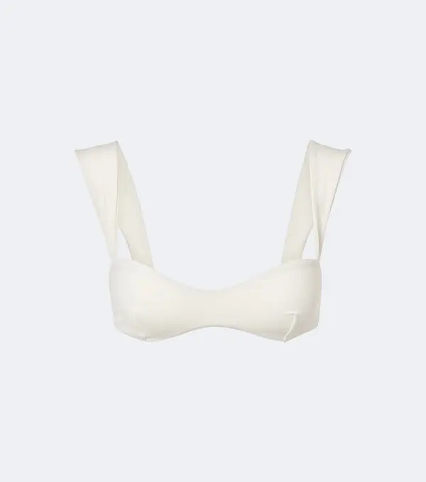 Magda Butrym Jersey Bikini Top - White