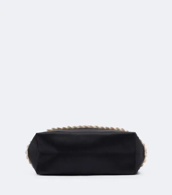 Magda Butrym Silk Wool Crochet Trimmed Clutch - Black
