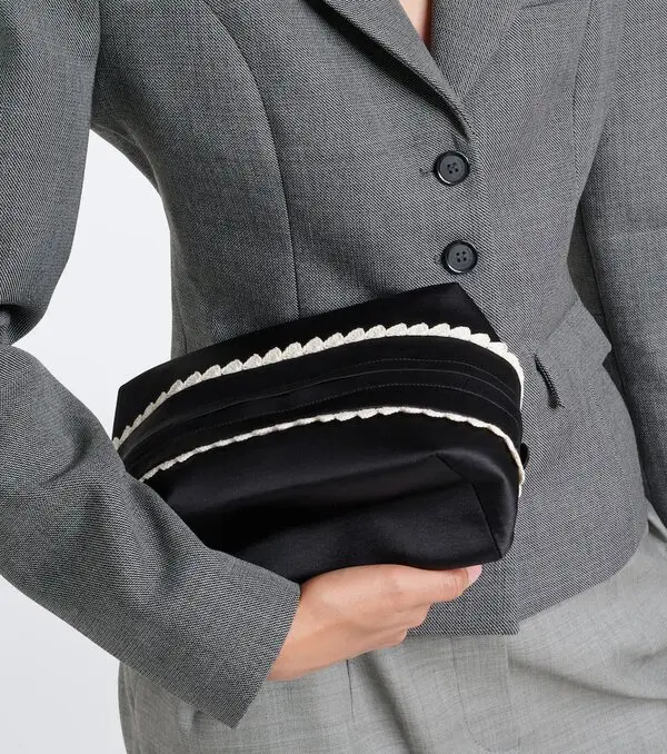 Magda Butrym Grizzly Crochet-trimmed Clutch