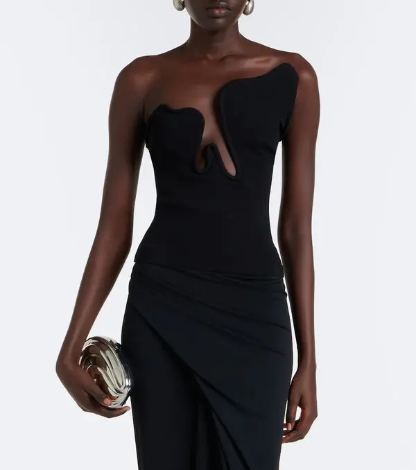 Christopher Esber Salacia Ribbed-knit Jersey Top