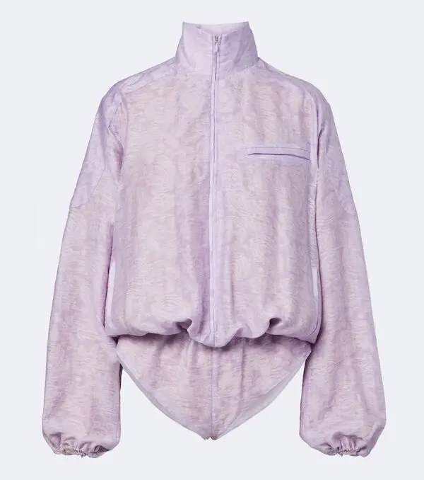 Christopher Esber Light Leak Jacquard Romper - Purple