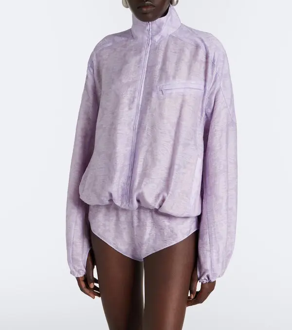 Christopher Esber Light Leak Jacquard Romper - Purple