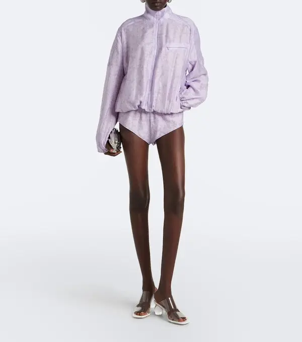 Christopher Esber Light Leak Jacquard Romper - Purple