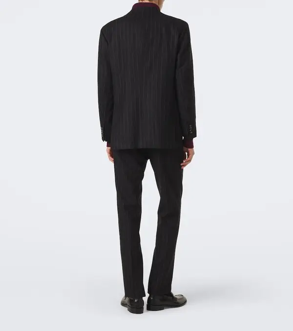 Kiton Pinstriped Wool And Cashmere Suit