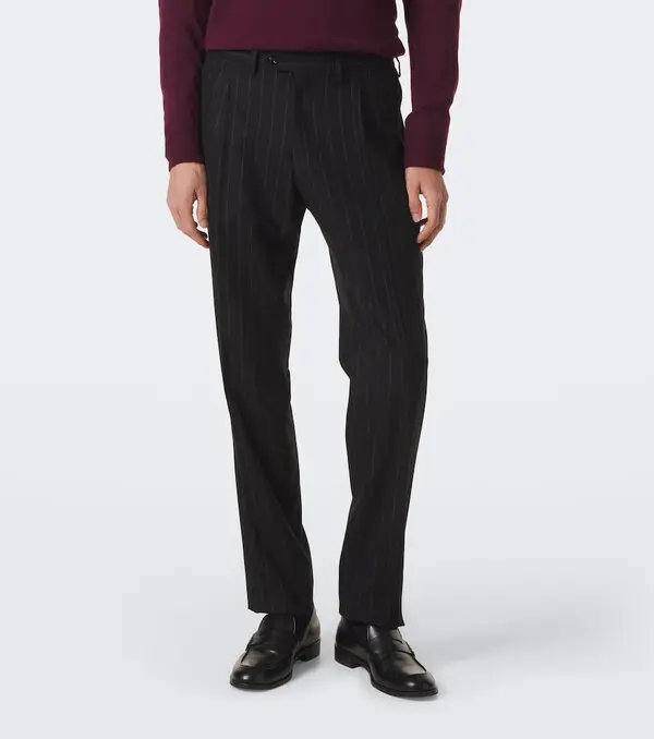 Kiton Pinstriped Wool And Cashmere Suit