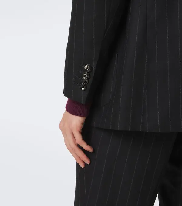 Kiton Pinstriped Wool And Cashmere Suit