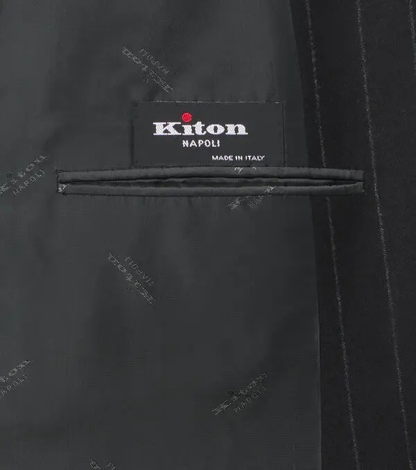 Kiton Pinstriped Wool And Cashmere Suit