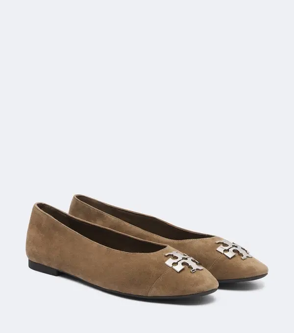 Tory Burch Charlie Suede Ballet Flats - Beige