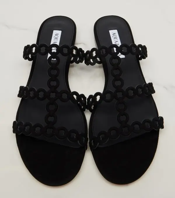 AQUAZZURA Infinity Chain Suede Sandals