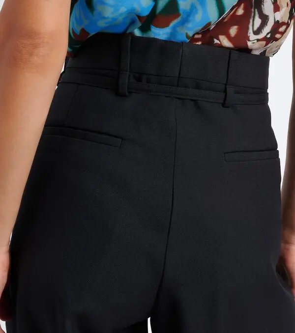 Dries Van Noten Belted Pleated Wool Wide-leg Pants