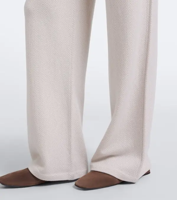 Eleventy Chevron Cashmere Flared Pants