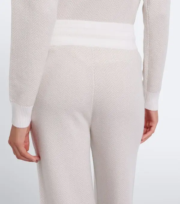 Eleventy Chevron Cashmere Flared Pants