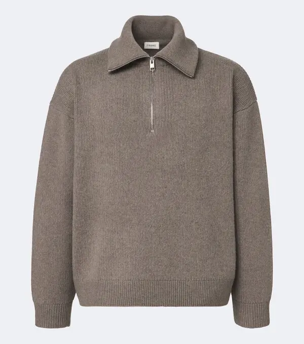 FRAME Wool Polo Sweater - Grey