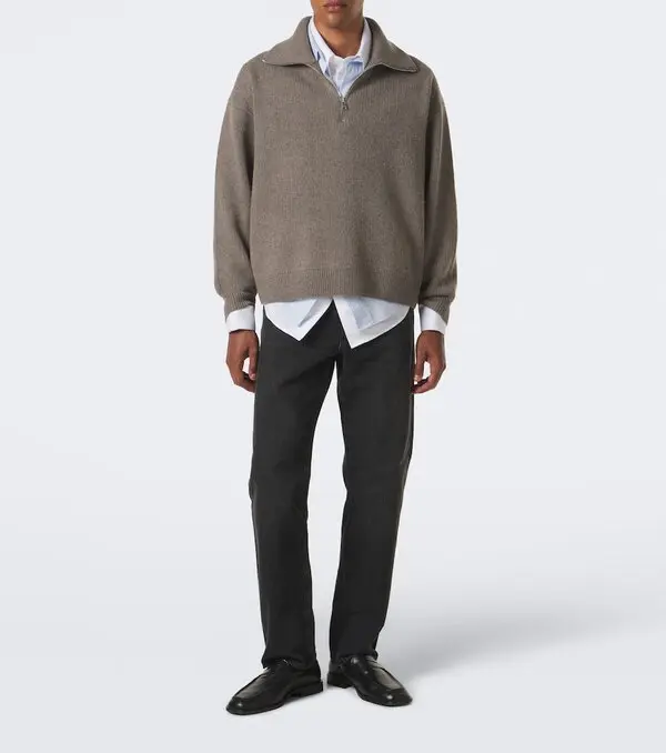 FRAME Wool Polo Sweater - Grey