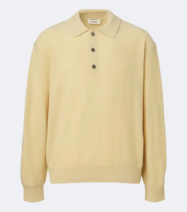FRAME Wool Polo Sweater - Yellow