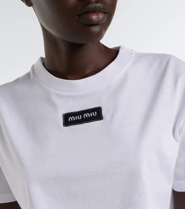 Miu Miu Logo Cotton Piqu� Polo Shirt
