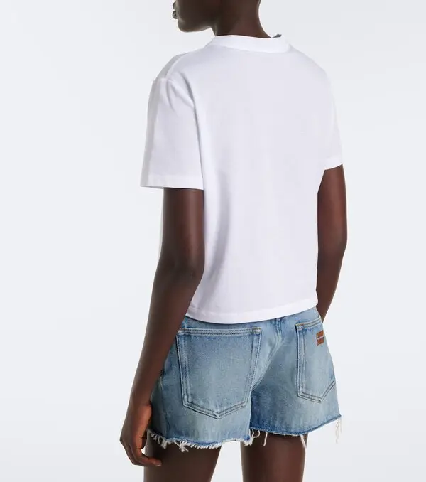 Miu Miu Logo Cotton Piqu� Polo Shirt