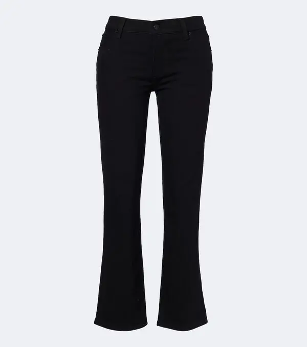 FRAME Cigarette Cropped Straight Jeans - Black