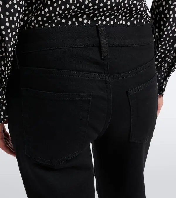 FRAME Cigarette Cropped Straight Jeans - Black