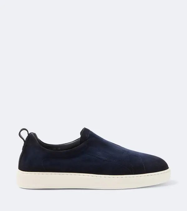 Santoni Suede Slip-on Sneakers