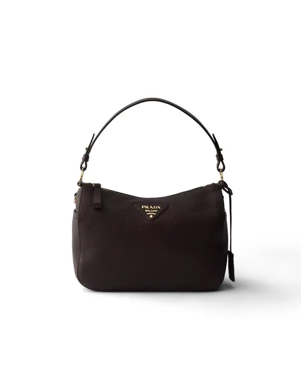 Prada Medium Leather Shoulder Bag - Brown