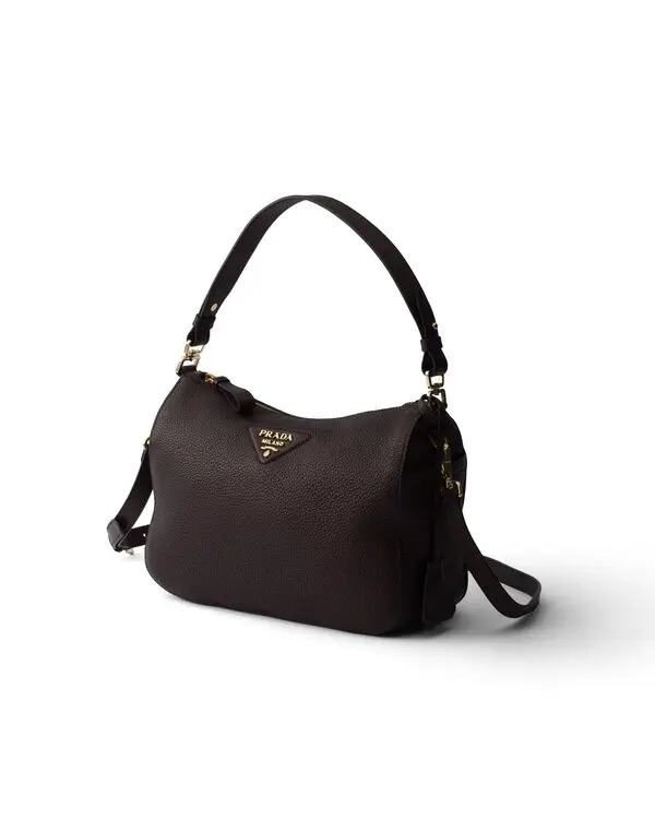 Prada Medium Leather Shoulder Bag - Brown