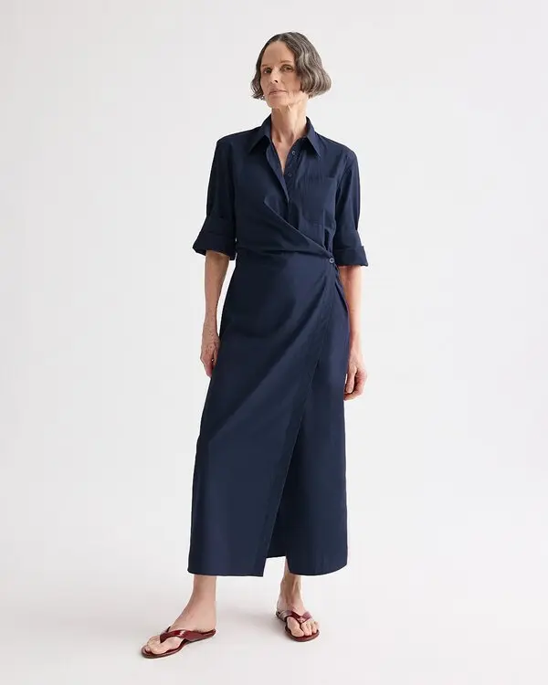 TWP New Earl Dress In Superfine Cotton - Midnight