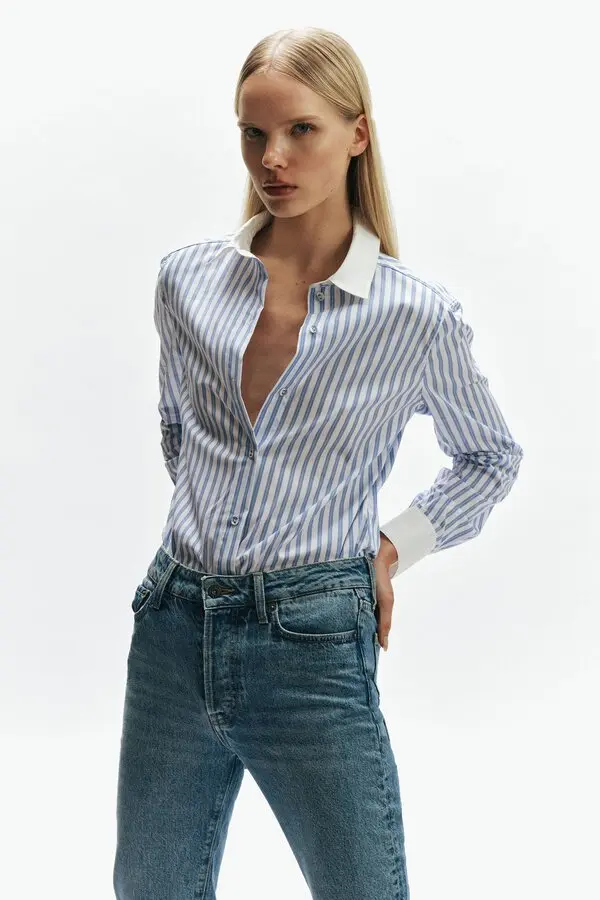 Bardot Soliea Striped Shirt - Blue/whte