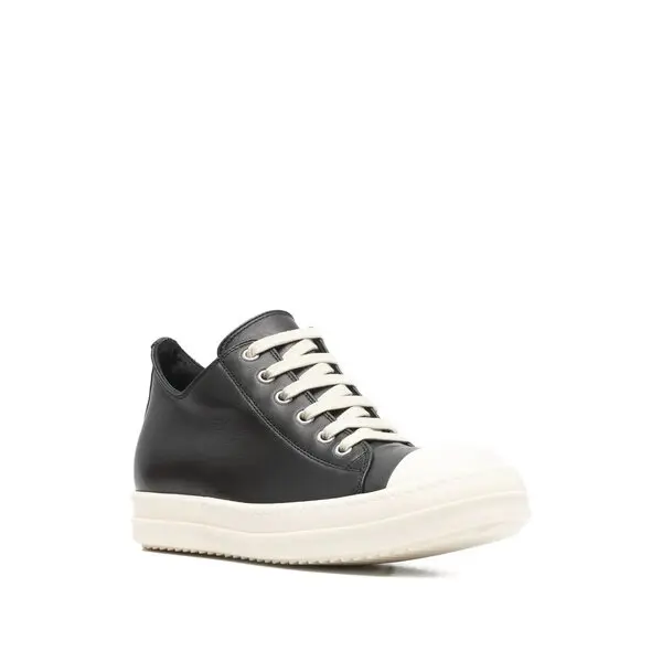 Rick Owens Leather Lace-up Sneakers - Black