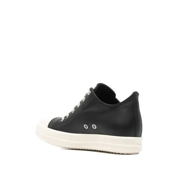 Rick Owens Leather Lace-up Sneakers - Black