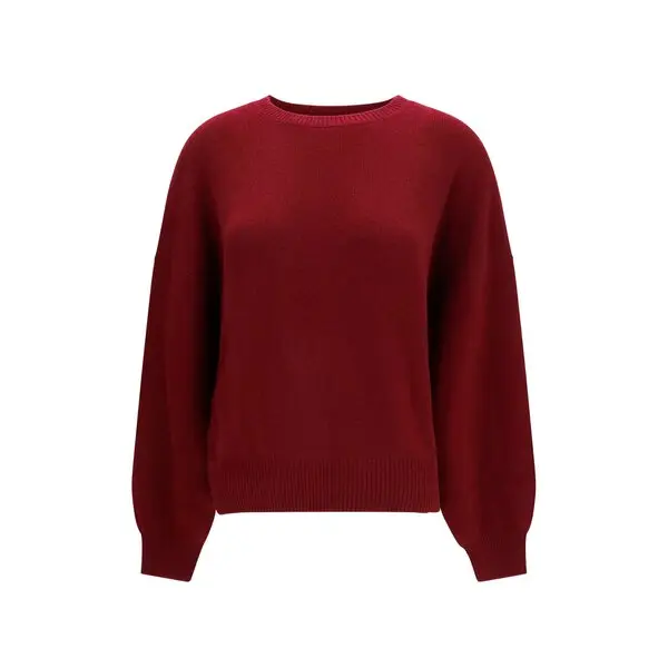 LISA YANG Burgundy Cashmere Crew Neck Jumper - Red