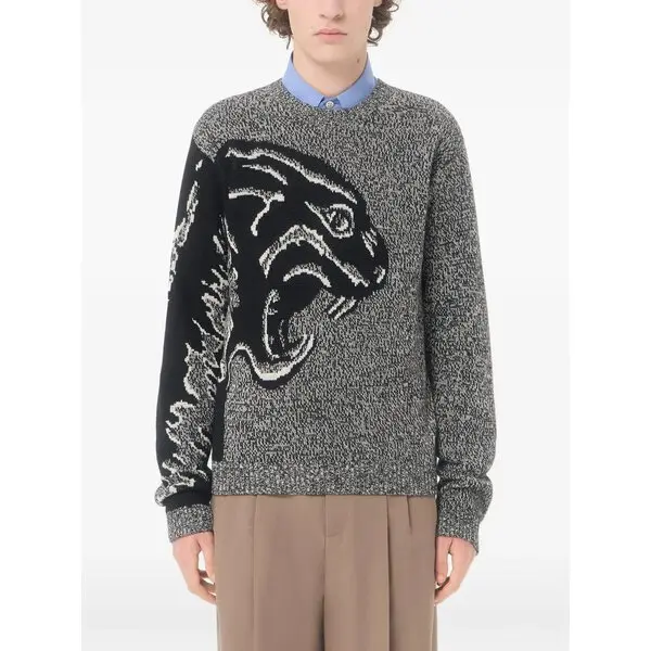 Valentino Garavani Panther Jacquard Crew Neck Sweater