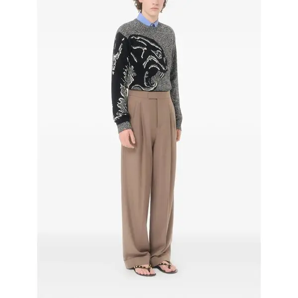 Valentino Garavani Panther Jacquard Crew Neck Sweater