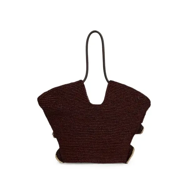 Zimmermann Raffia Tote Bag With Ruffle Trim
