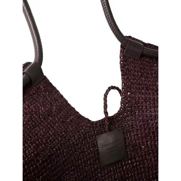 Zimmermann Raffia Tote Bag With Ruffle Trim