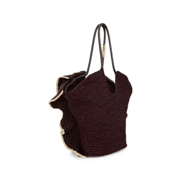 Zimmermann Raffia Tote Bag With Ruffle Trim