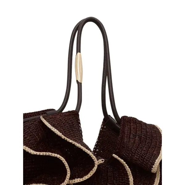 Zimmermann Raffia Tote Bag With Ruffle Trim