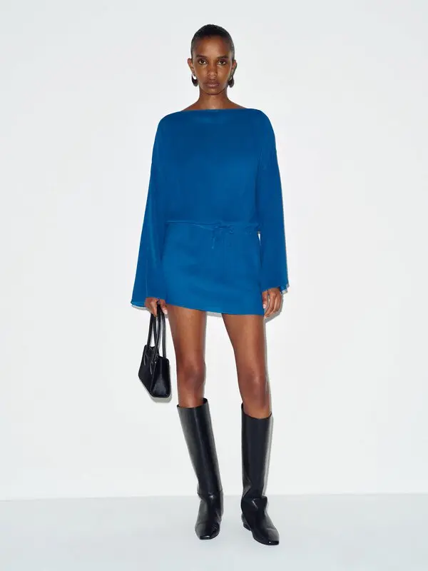REFORMATION Evania Mini Dress - Blue