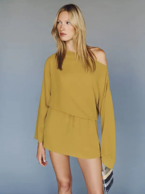 REFORMATION Evania Mini Dress - Green