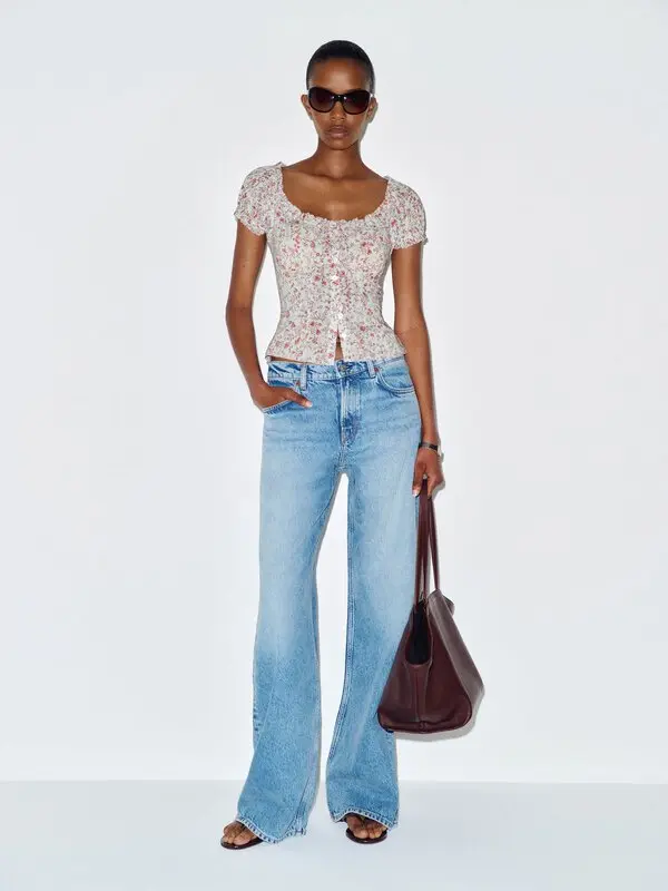 REFORMATION Adina Top - Blue