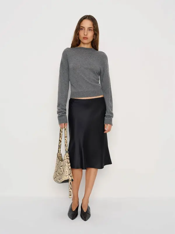 REFORMATION Petites Layla Silk Knee Length Skirt