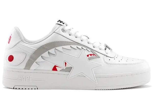 A BATHING APE Sta Os Shark - White