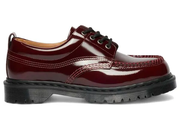 Dr. Martens Lowell Lacquered Moc Toe Sneakers - Cherry Red