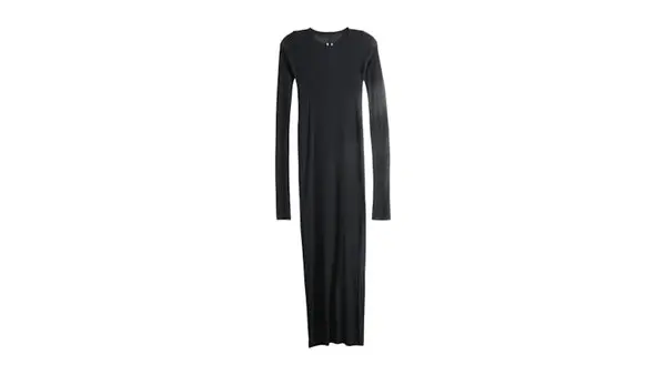 Rick Owens Rib Long Sleeve Dress - Black