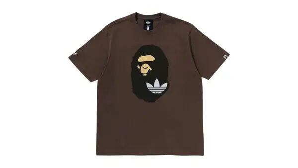 A BATHING APE X Adidas Ape Head Tee Shirt - Brown