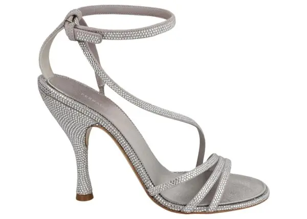 FERRAGAMO Denise Xs Crystal Embellished Heels - Light Grey