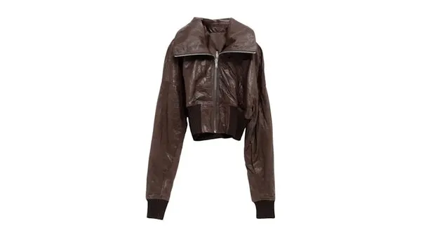 Rick Owens Dracuflight Cropped Bomber - Grease